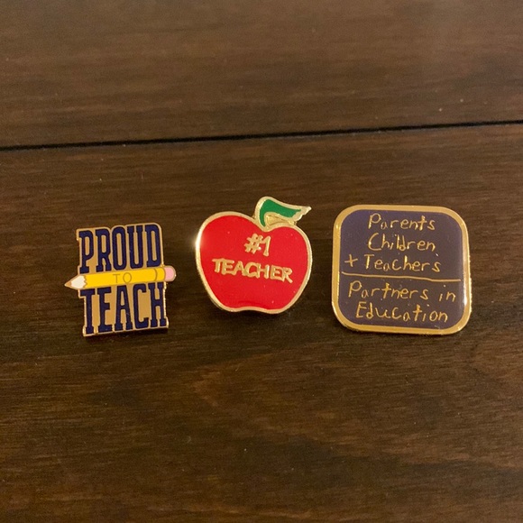 Other | Set Of 3 Teacher Pins | Poshmark